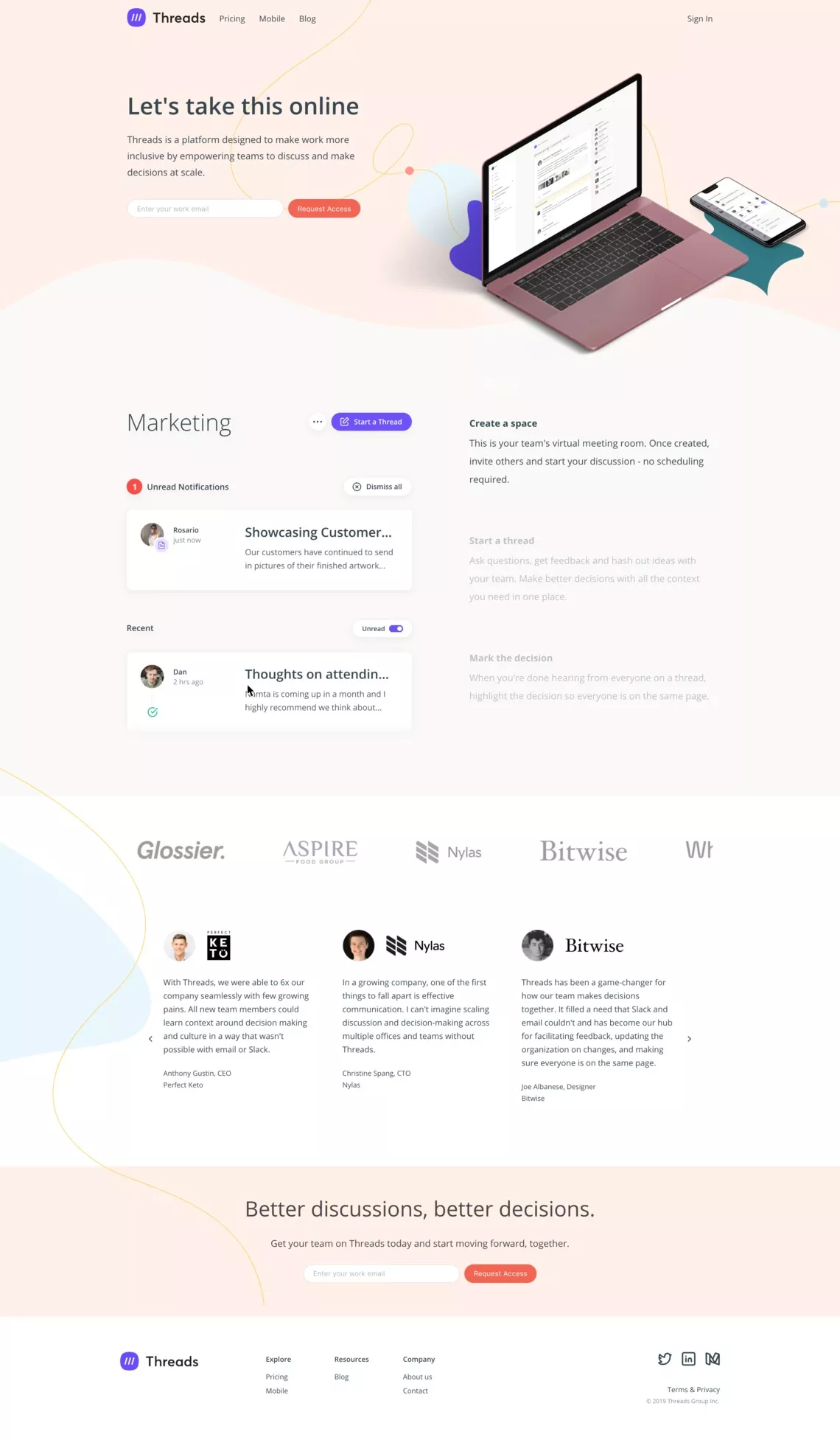 Threads on Land-book - get inspired by landings design and more