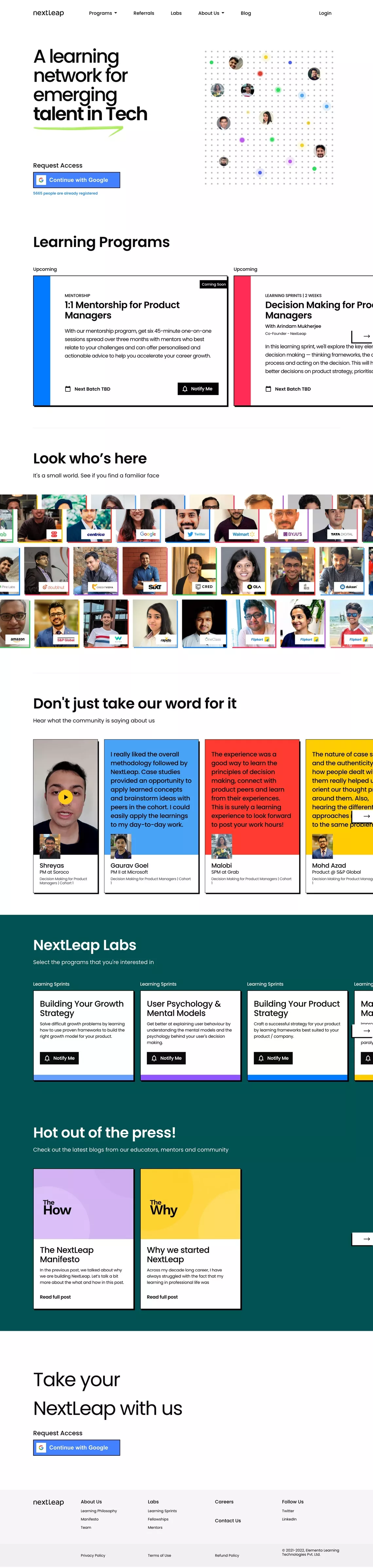 NextLeap - Learning is now social, hands-on and continuous. on Land-book - get inspired by ...