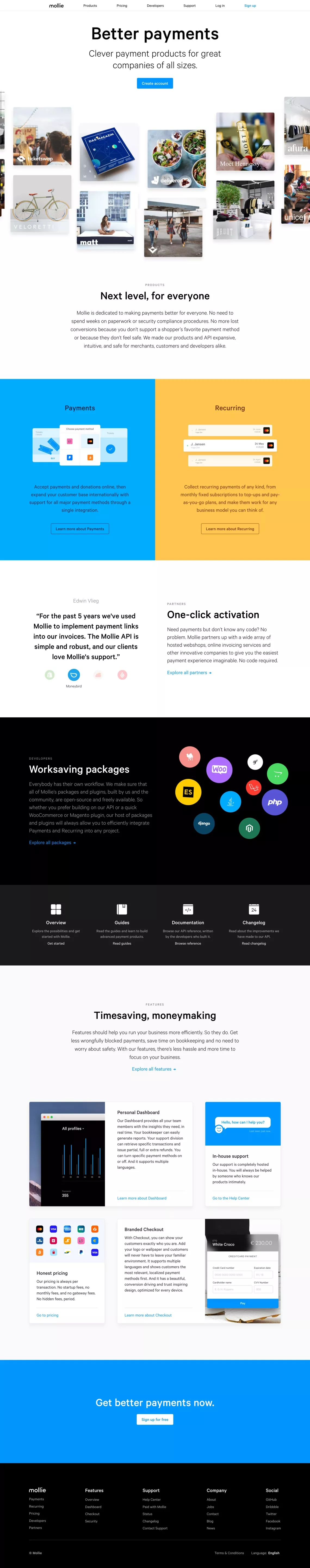 Mollie – Better payments on Land-book - get inspired by landings design ...